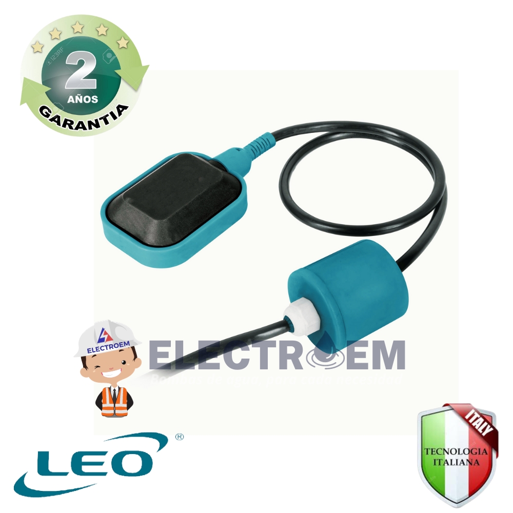 Automático de nivel, flotador eléctrico FLO-01B cable 3mt - Electroem Perú