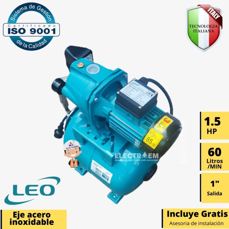 Bomba Jet Hidroneumática 100 litros, 1.5HP LEO modelo XKJ-1101IA ...