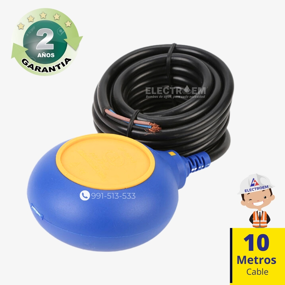 Control de nivel hermético automático para tanque 10mts-IP68 - Electroem Perú