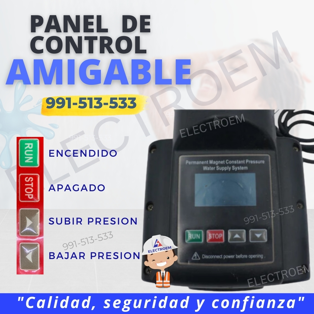 Bomba silenciosa presión constante 0.75HP-220Vac-ATP204 - Electroem Perú