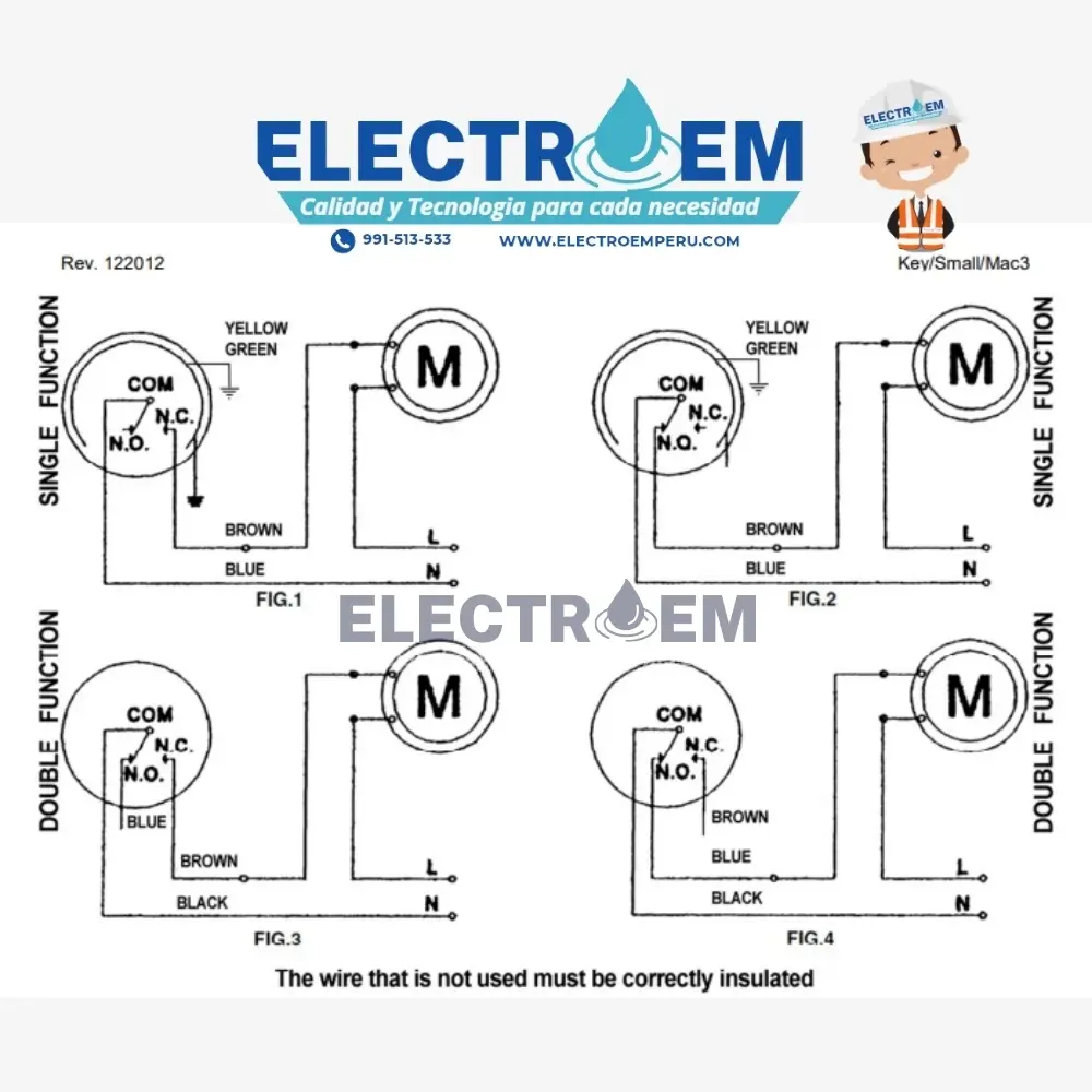 Automático de nivel, flotador eléctrico MAC5 cable 20mts-IP68-Italiano - Electroem Perú